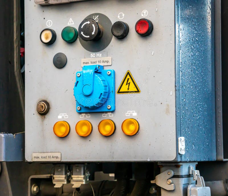 Electric Control Box on a Worksite Stock Image - Image of industrial ...