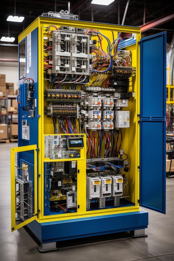 Industrial Electrical Control Panel with Open Door Generated Using AI ...