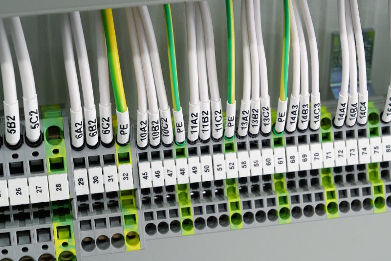 Industrial Electrical Equipment and Wiring.Terminal Blocks in ...