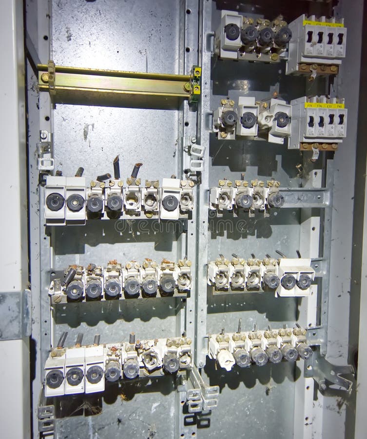 Industrial Electrical Control Panel Multiple Components Stock Photos ...