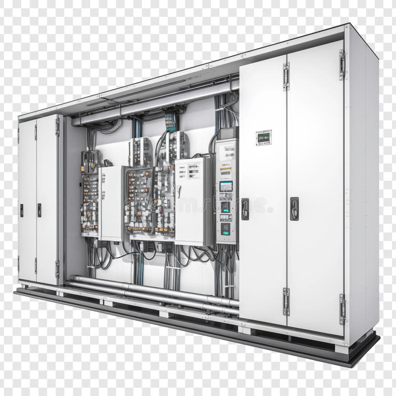 Industrial Electrical Panel with Control Units and Wiring Stock ...