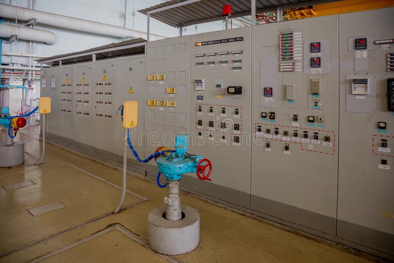 Industrial Electrical Switch Gear Panel of Power Plant or Factory Stock ...