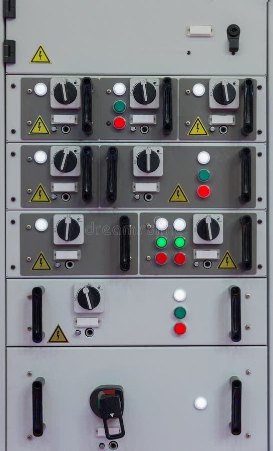 Industrial Electrical Switch Panel in Control Room Stock Image - Image ...
