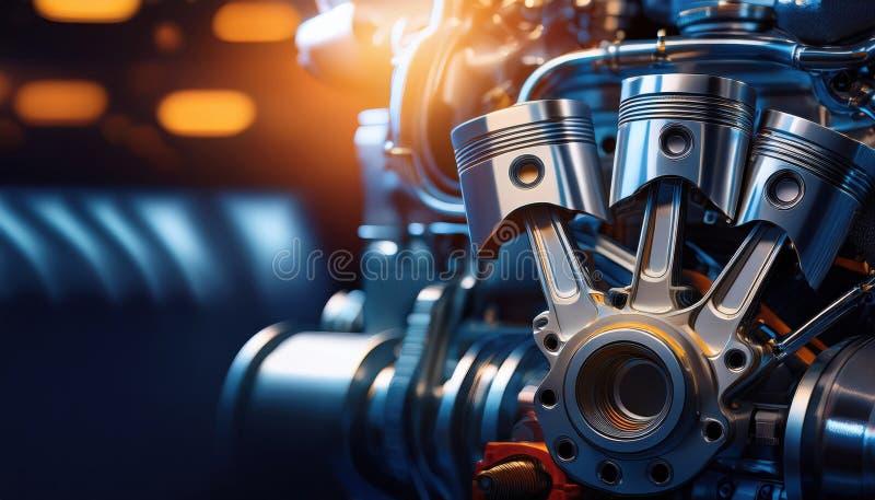 Industrial Elegance Shines through Modern Engine Stock Photo - Image of ...