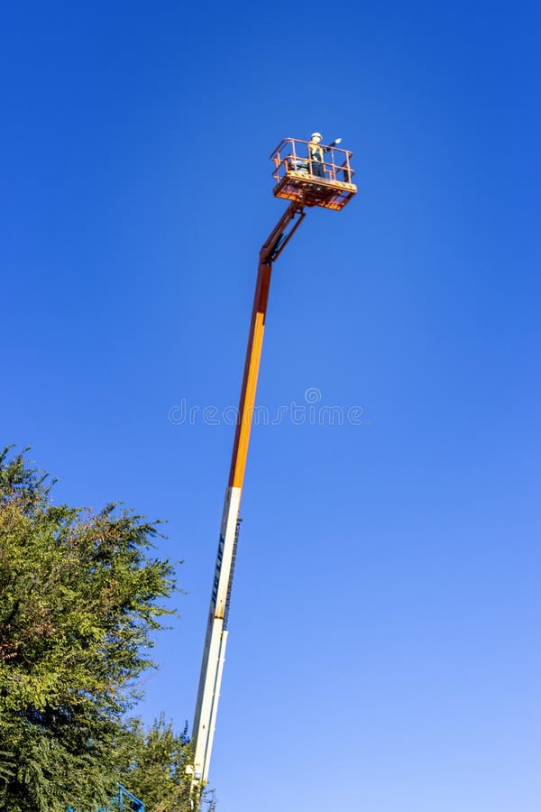 Industrial Elevator for Working at Great Heights Stock Photo - Image of ...
