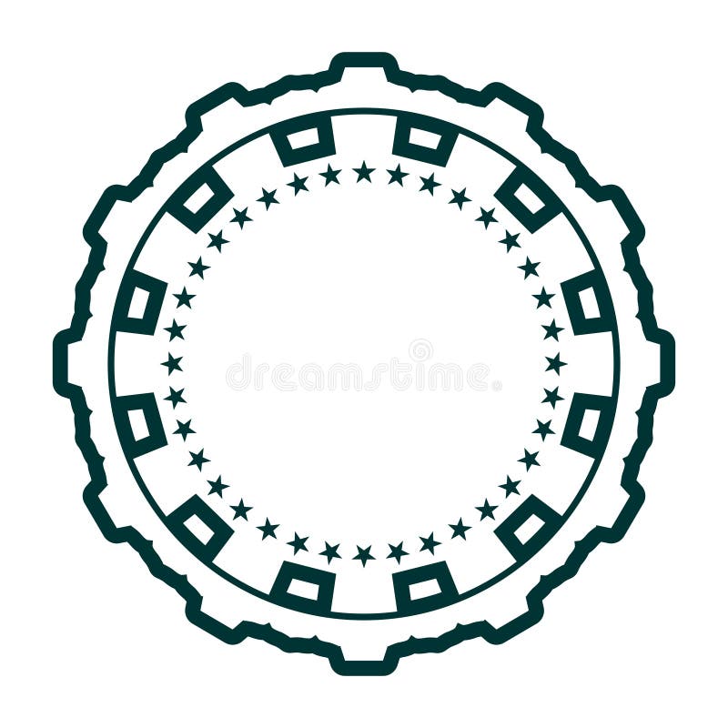 Industrial Emblem on Abstract Backdrop Stock Vector - Illustration of ...