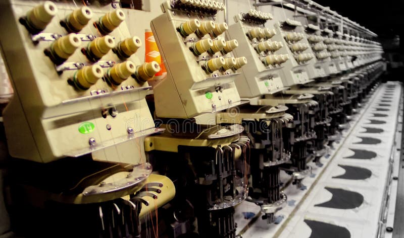 Industrial Embroidery Machine.for Create Patterns on Textiles Stock ...