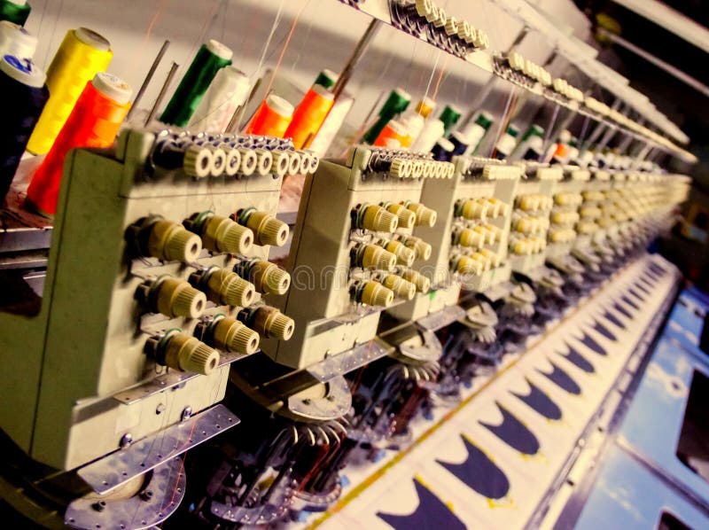 Industrial Embroidery Machine.for Create Patterns on Textiles Stock ...
