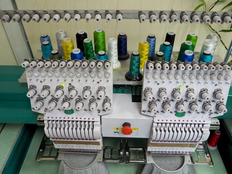 Industrial Embroidery Machine Stock Image - Image of machinery ...
