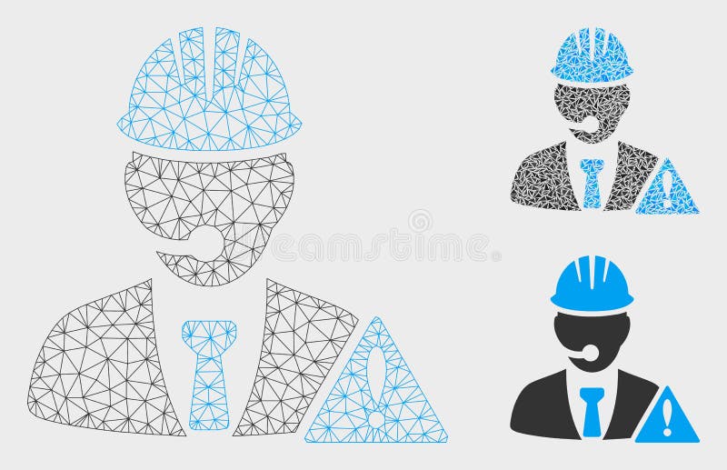 Industrial Emergency Operator Vector Mesh 2D Model and Triangle Mosaic ...