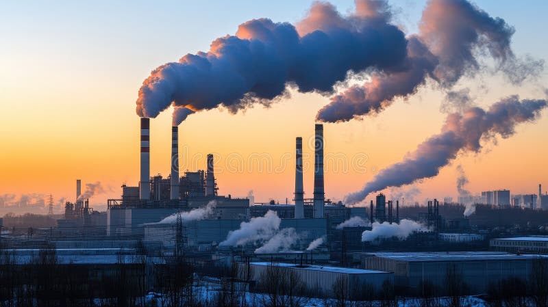 Factory Pollution in the Sky Smoke Rising Pollutants in the Air Stock ...