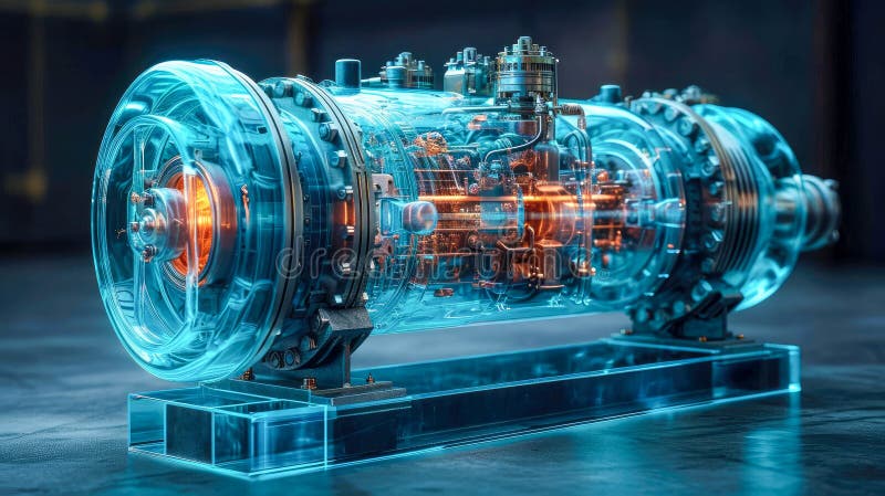 An Industrial Engine Transparent Modern High-tech Centrifugal Electric ...