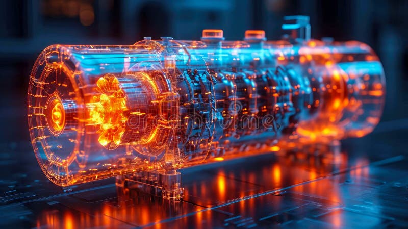 An Industrial Engine Transparent Modern High-tech Centrifugal Electric ...