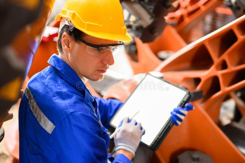 Industrial Engineer Foreman with Hard Working at Industrial Plant Stock ...