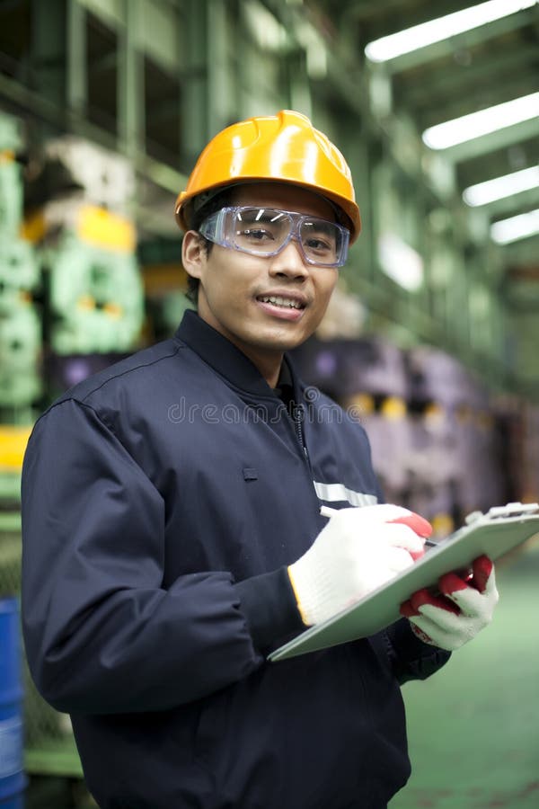 Engineer in Factory Using Digital Tablet Stock Photo - Image of ...
