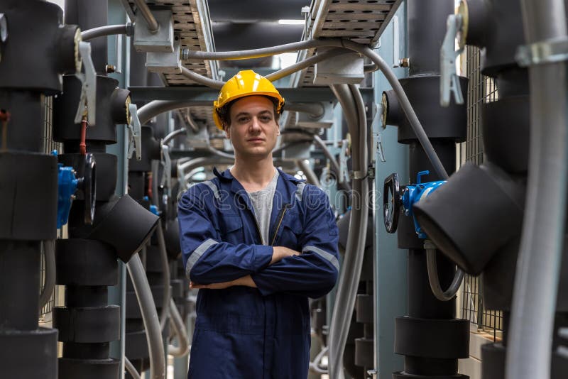 Industrial Engineer Standing Cross One`s Arm on Site. Engineer at ...