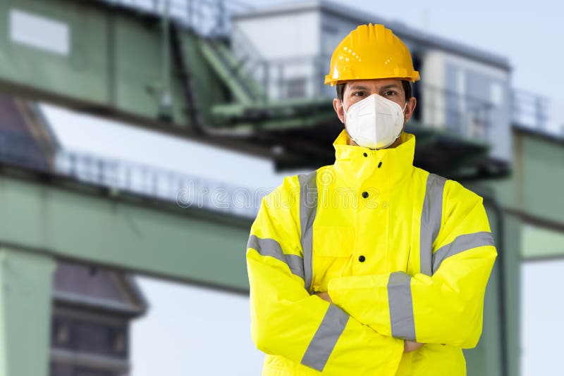 Industrial Engineer Wearing FFP2 Face Mask Stock Image - Image of ...