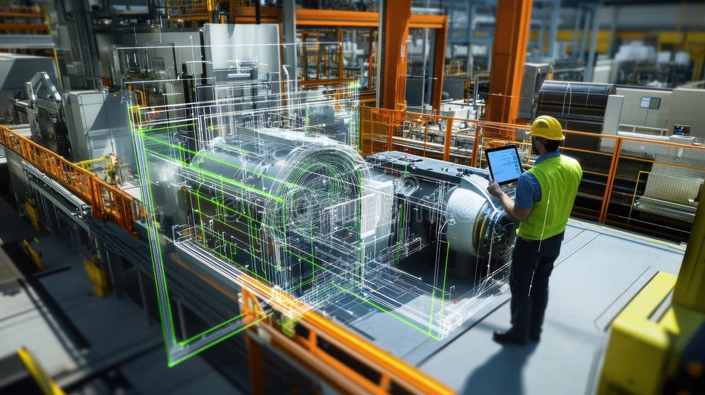 Industrial Engineer Using Augmented Reality Software, Optimizing ...