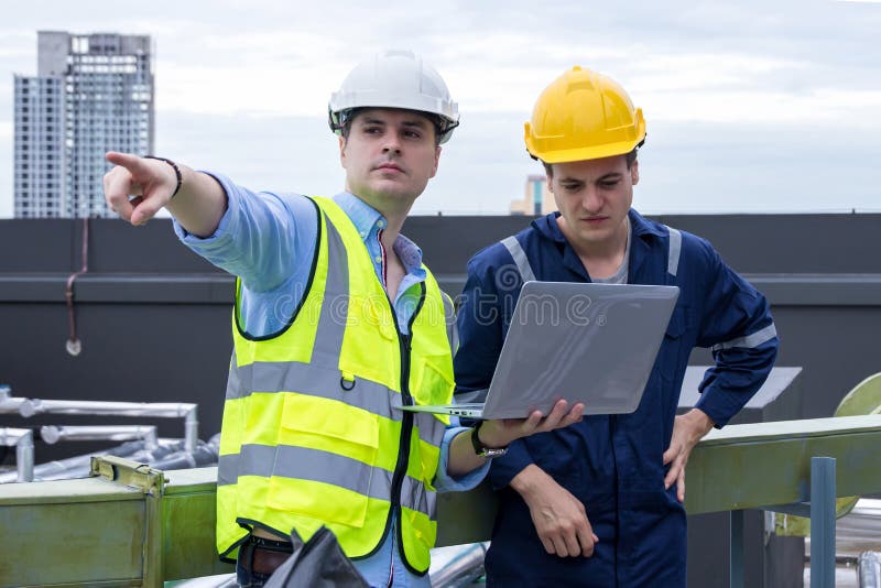 Industrial Engineer Work on Site. Engineer Visit and Inspection Site ...