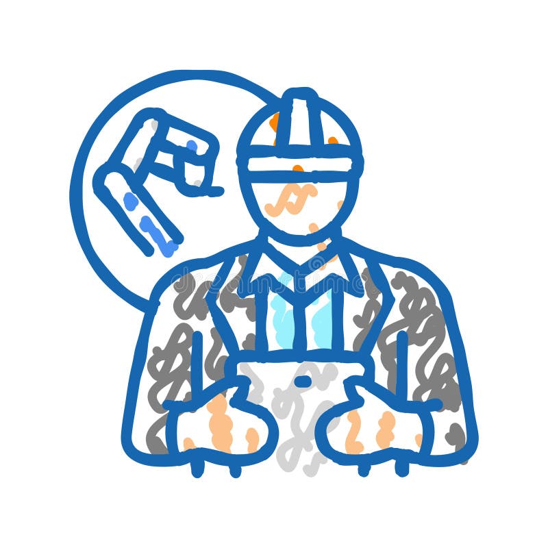 Industrial Engineer Worker Icon Doodle Illustration Stock Illustration ...