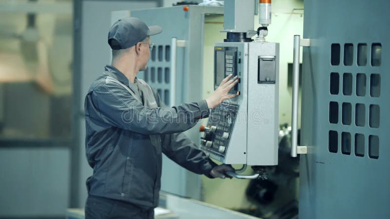 Industrial Engineer Worker Operating Control Panel System at ...