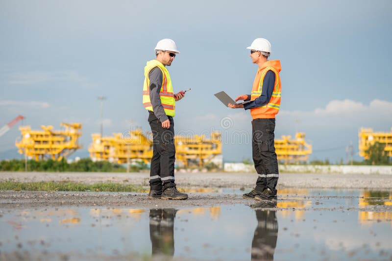 Industrial Engineer Workers Operations Marine Port Cranes Loading and ...