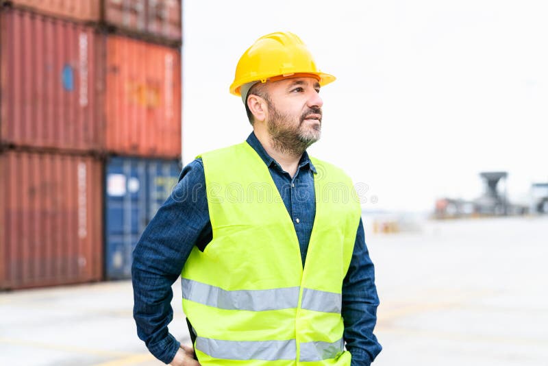 Industrial Engineer Working in Logistic Terminal of Container Cargo ...