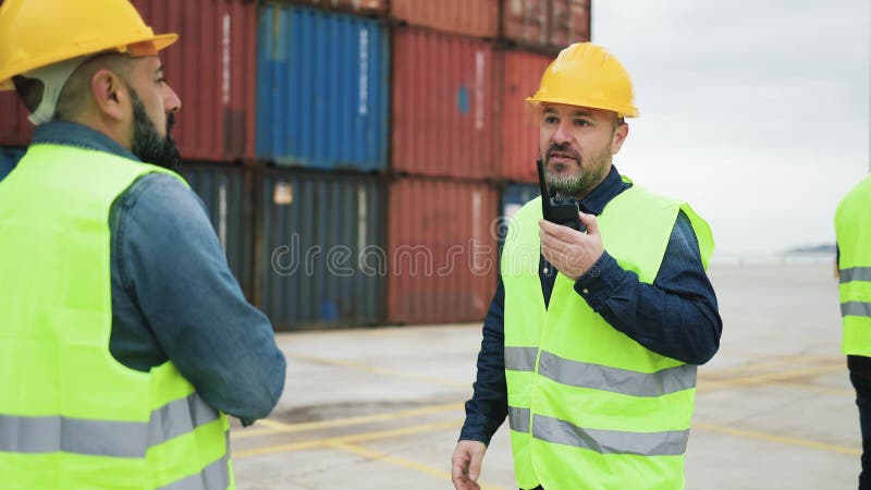 Industrial Engineers Working in Logistic Terminal of Container Cargo ...