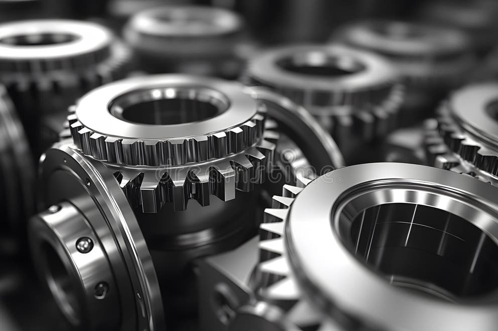 Industrial Engineering Concept with Metallic Gears for Mechanical ...