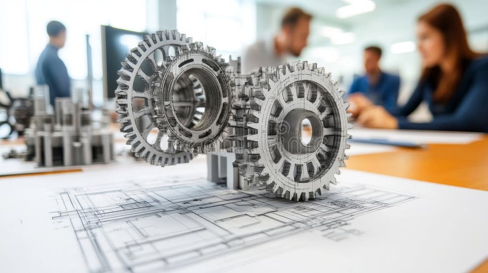 At an Industrial Engineering Facility, a Detailed View of Engineers ...