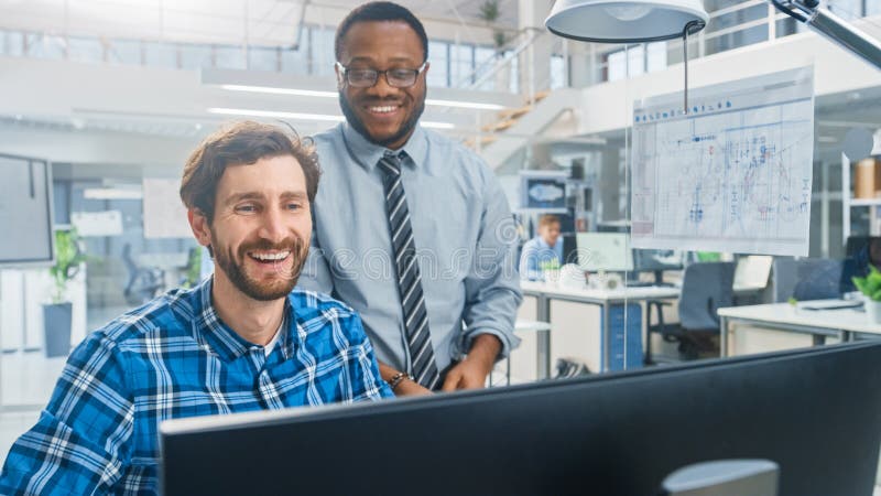 In the Industrial Engineering Facility: Portrait of the Handsome Male ...