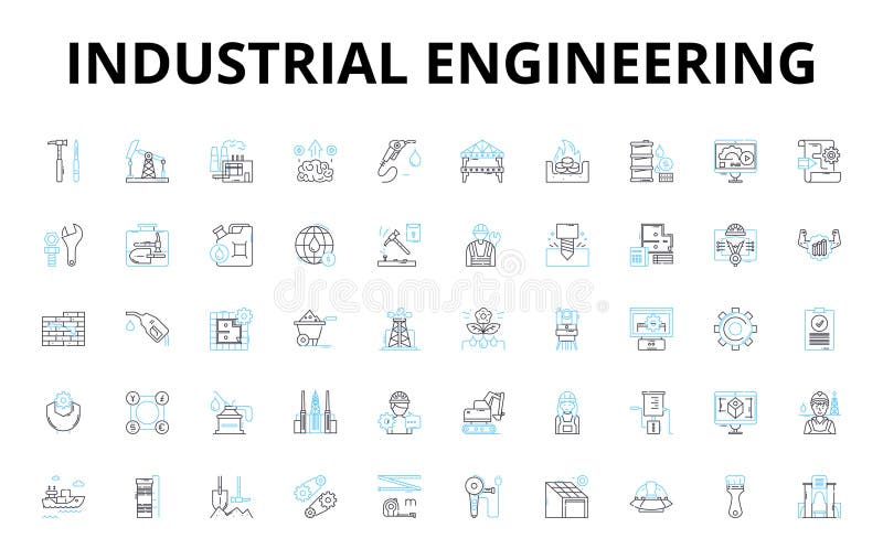 Industrial Engineering Vector Line Icons Set. Industrial, Engineering ...
