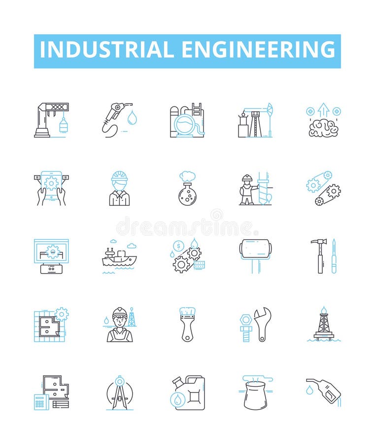 Industrial Engineering Vector Line Icons Set. Industrial, Engineering ...