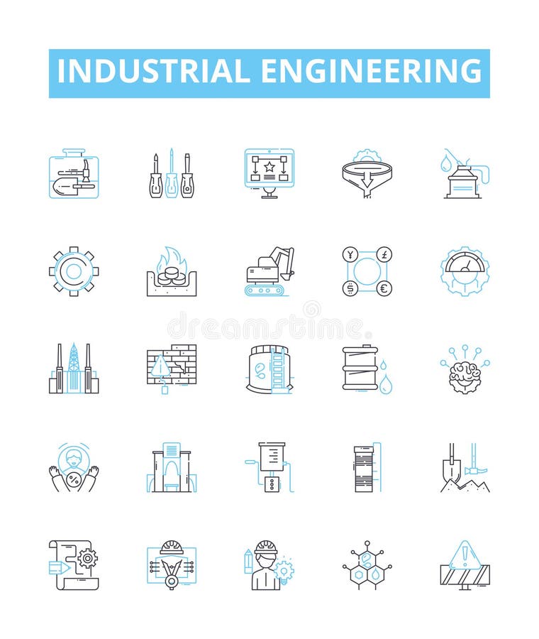 Industrial Engineering Vector Line Icons Set. Industrial, Engineering ...