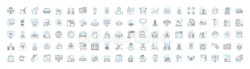 Industrial Engineering Vector Line Icons Set. Industrial, Engineering ...