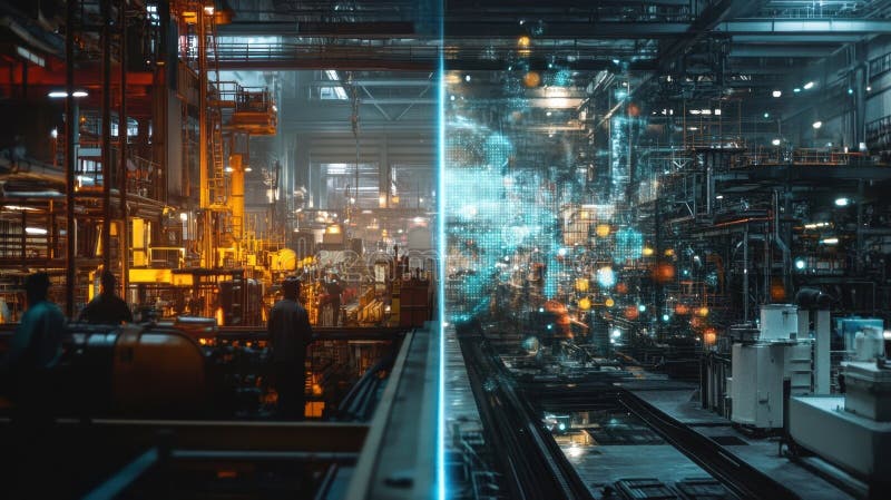 Engineers Managing Modern Industrial Factory with Automation System and ...