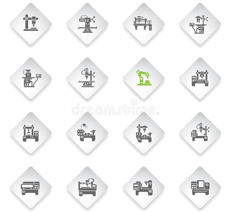 Industrial Equipment Icon Set Stock Illustration - Illustration of ...