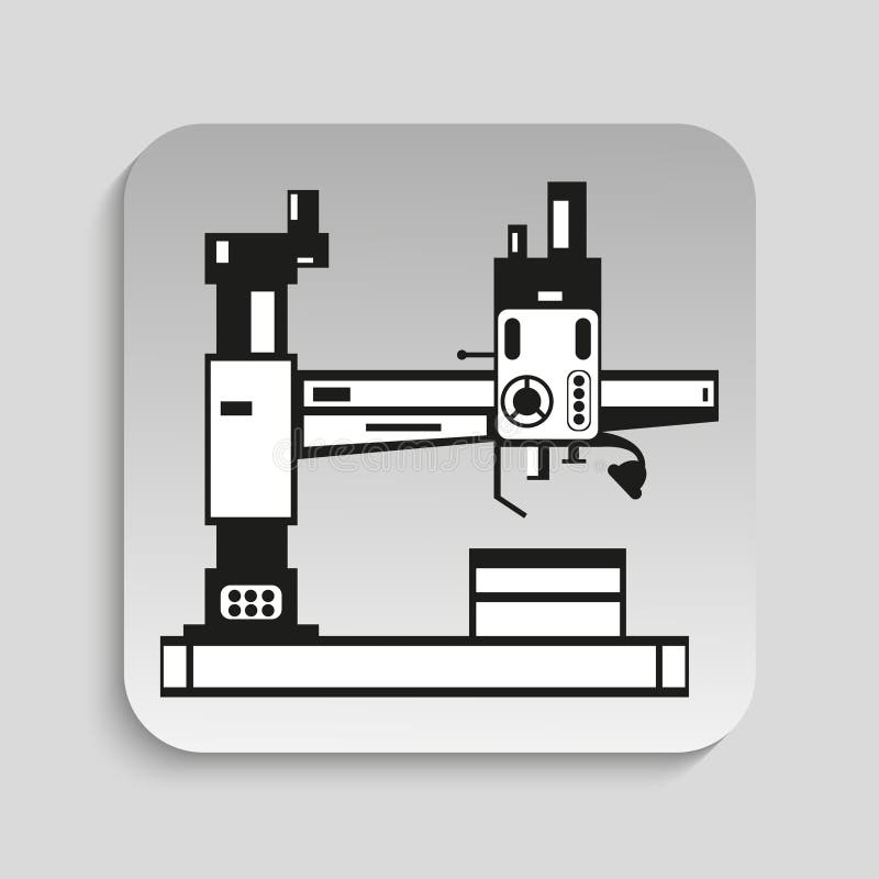 Industrial Equipment In Production. Machine. Vector Icon In Black And ...