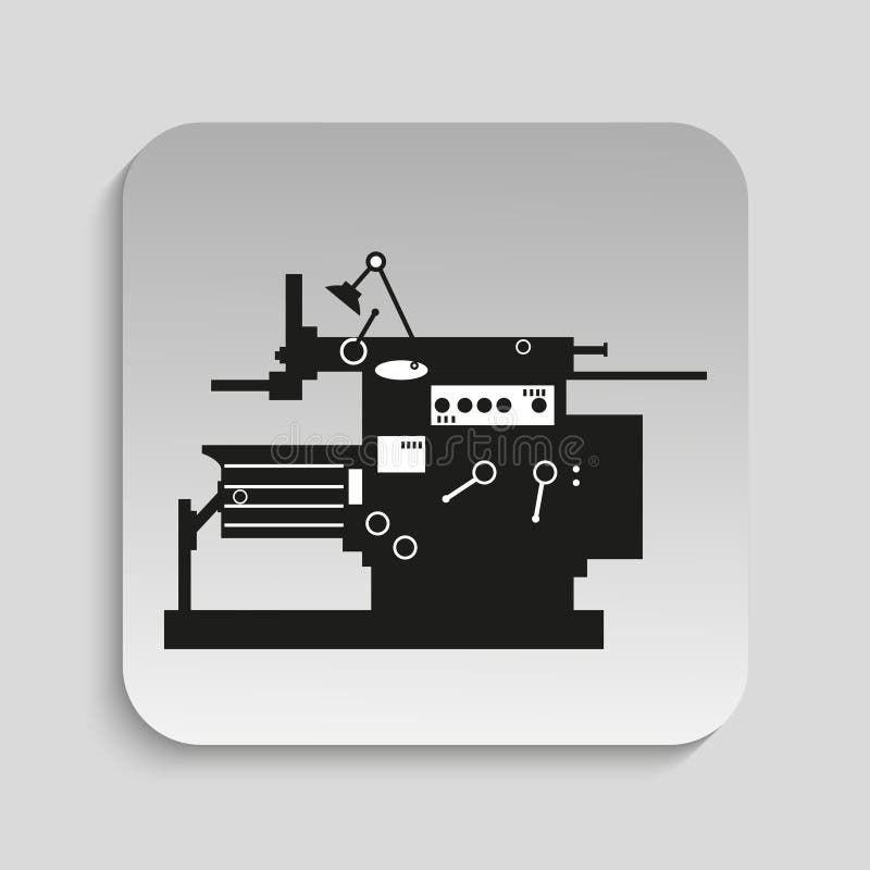 Industrial Equipment in Production. Machine. Vector Icon in Black and ...