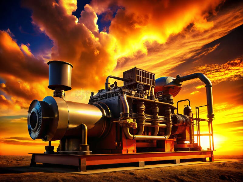 Industrial Equipment Silhouette Generator Protective Nozzles Safety ...