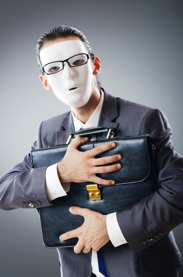 Industrial Espionate Concept - Masked Businessman Stock Photo - Image ...