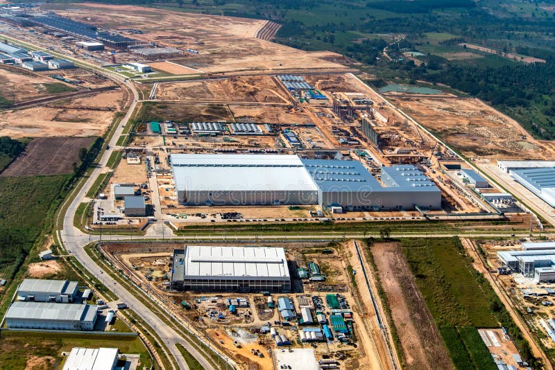 Industrial Estate Land Development Stock Image - Image of aerial ...