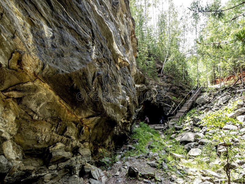 Industrial Excavation of Rock for Mining in the Ural Mountains Stock ...