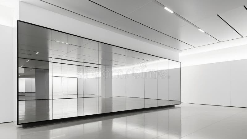 Industrial Exhibition Hall with Mirror Installation for Design Promo ...