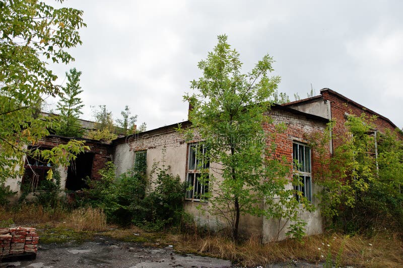 Industrial Exterior of an Old Abandoned Factory Stock Photo - Image of ...