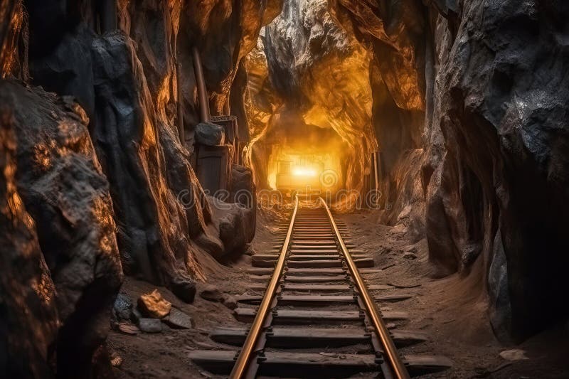 Industrial Extraction Ore Mining at Work Stock Illustration ...