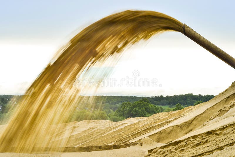 Industrial Extraction of Sand for Construction Stock Image - Image of ...