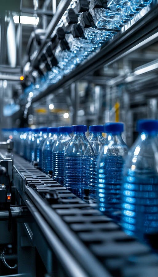 Industrial Facility for Automated Plastic Bottle Production Showcasing Machinery and Efficiency ...
