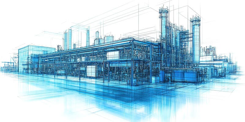 Industrial Facility Blueprint Showcasing Advanced Design and ...