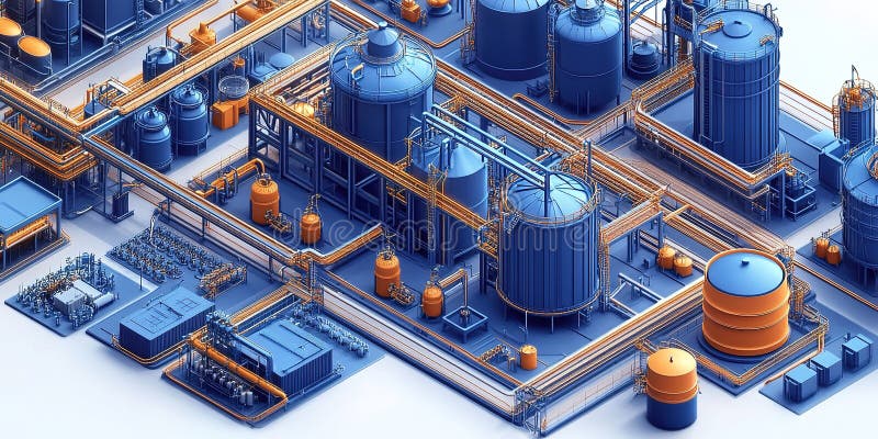 Industrial Facility with Complex Machinery and Pipelines during Daytime ...